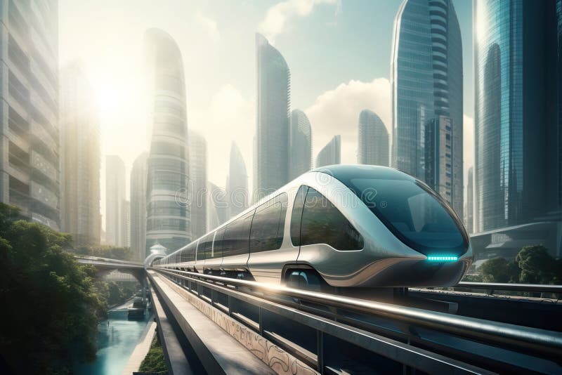 Futuristic city stock photo. Image of electric, technology - 276033942