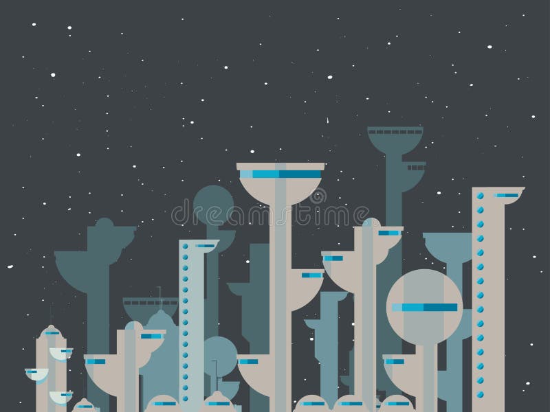 City space exploration stock illustration. Illustration of astronaut ...