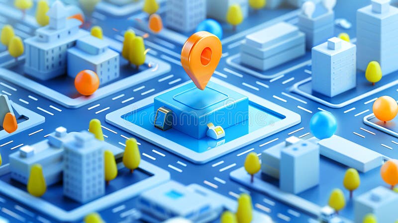 Futuristic City Plan: Detailed Digital Map with Illuminated Pathways ...