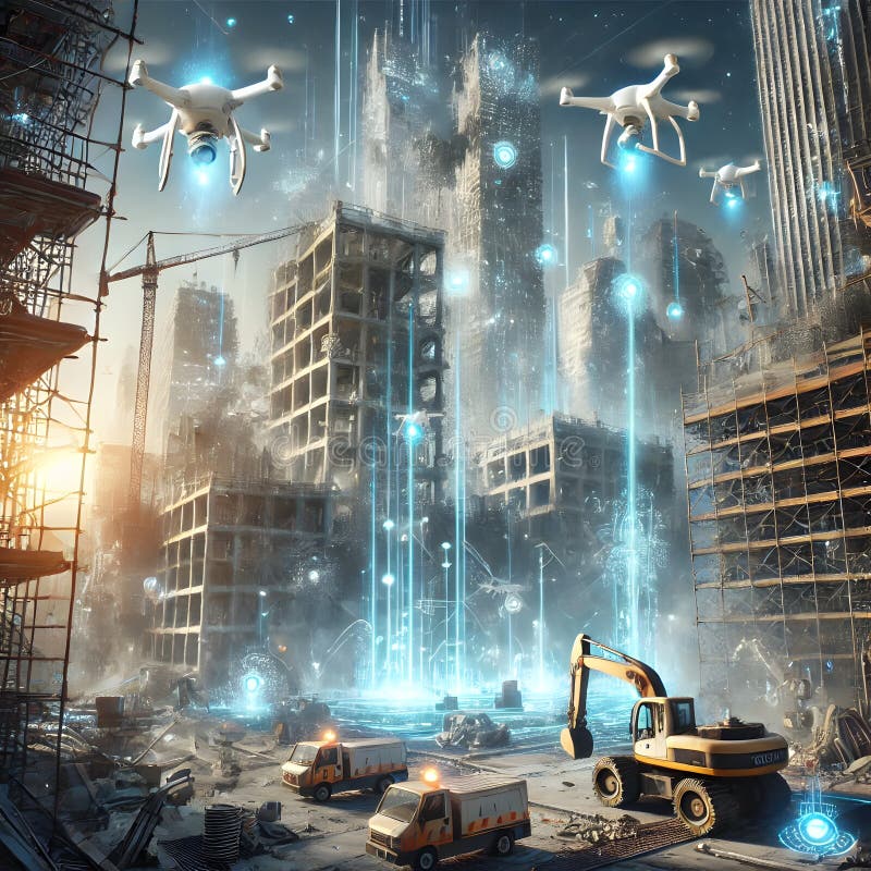 Futuristic City Rebuilding after Collapse with AI Drones, Robotic ...