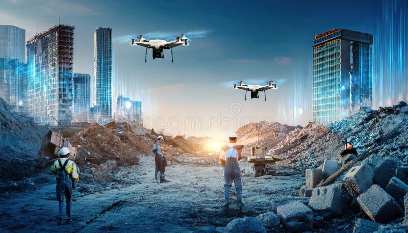 Futuristic City Rebuilding after Collapse with AI Drones, Robotic ...