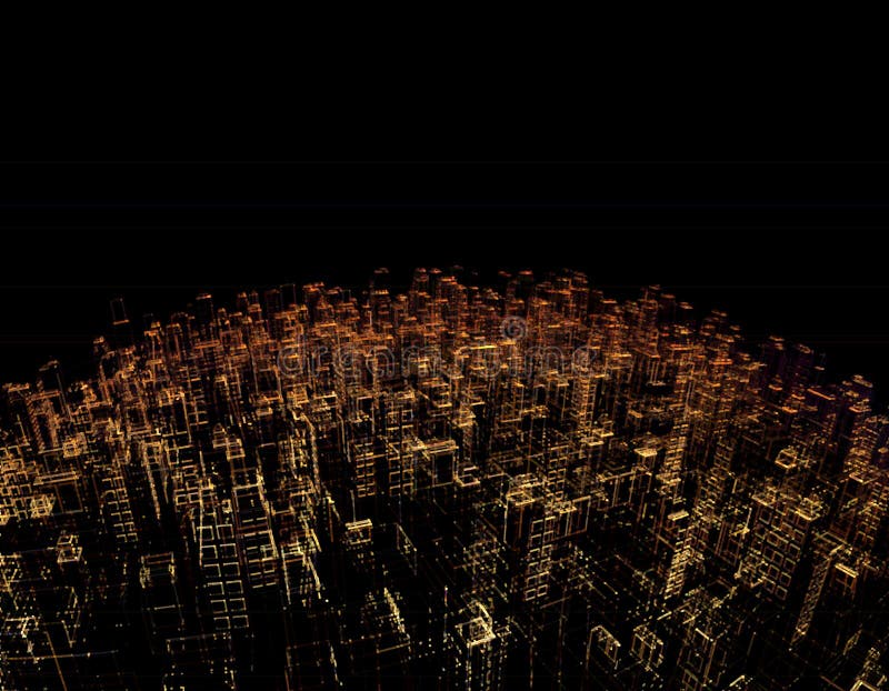 Futuristic city render stock illustration. Illustration of night ...