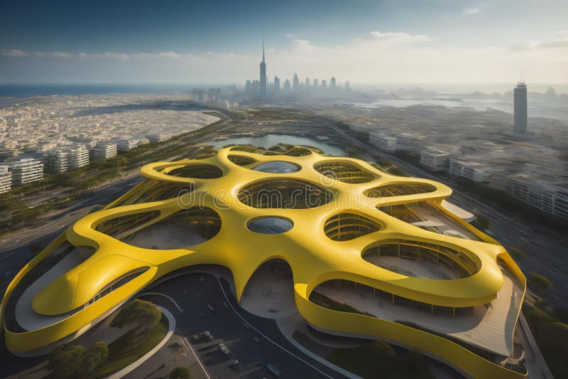 Futuristic City with Futuristic Shape in the Middle. Generative Ai ...