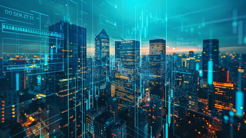 The Futuristic City Skyline.AI Generated Image Stock Photo - Image of ...