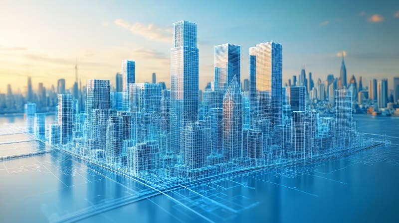 A Futuristic City Skyline Featuring Modern Architecture and Advanced ...