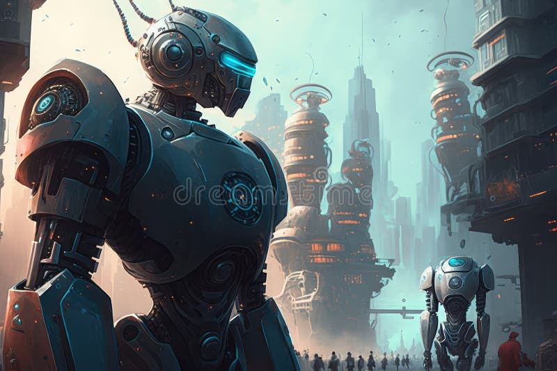 A Futuristic City with a Variety of Robots and Artificial Intelligence ...