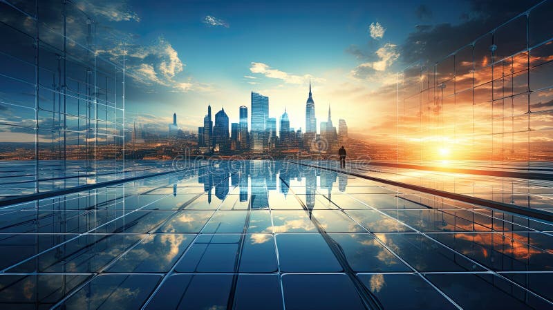 Futuristic Cityscape with Abstract Tech Integration, Smart City Concept ...