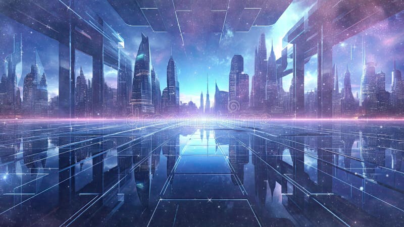 Futuristic Cityscape with Abstract Tech Integration, Smart City Concept ...