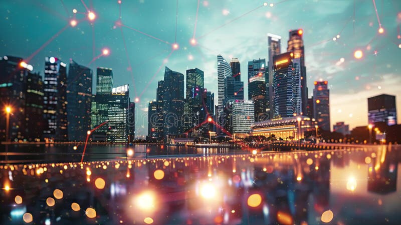 Futuristic Cityscape with Abstract Tech Integration, Smart City Concept ...