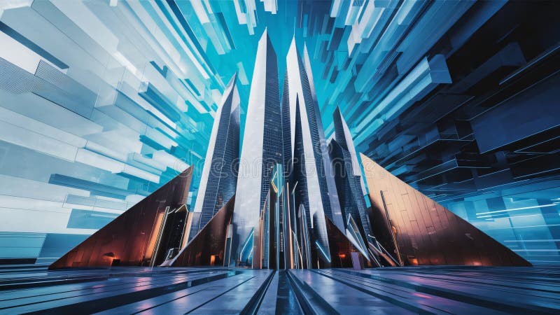 Futuristic Cityscape, Abstract Towers and Modern High Quality Image ...