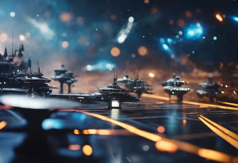 Futuristic Cityscape with Advanced Structures and Stars Visible in the ...