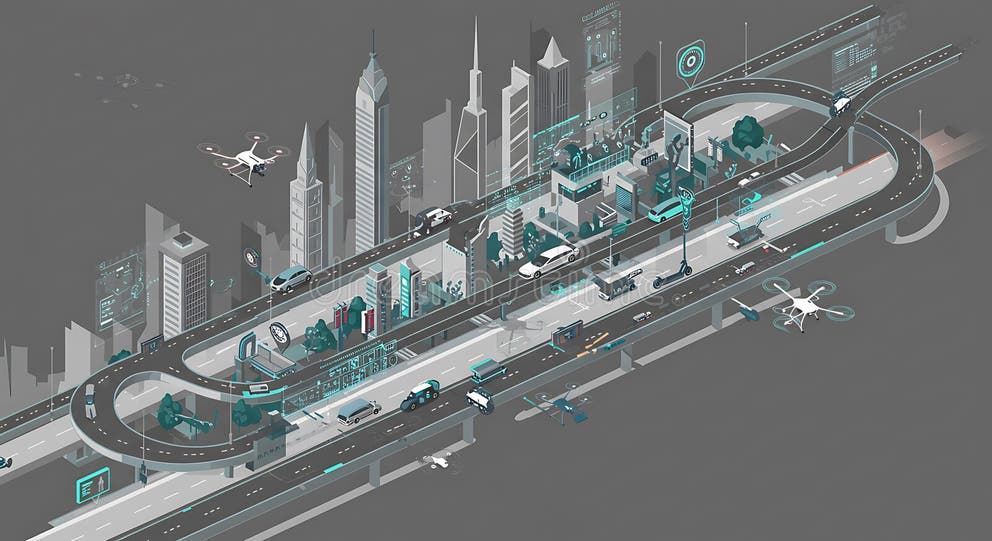 Futuristic Cityscape with Advanced Technology and Infrastructure ...