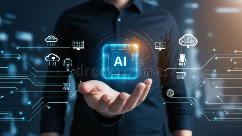 Futuristic Cityscape with AI Integration – Modern Urban Skyline with ...