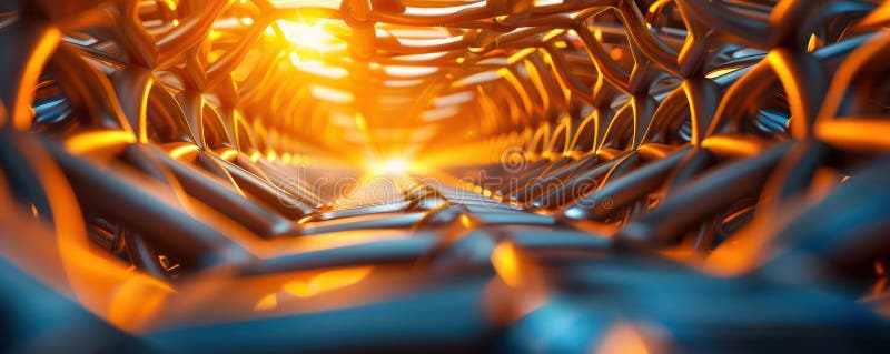 Abstract Architecture Illuminated by Intense Brightness Glowing ...