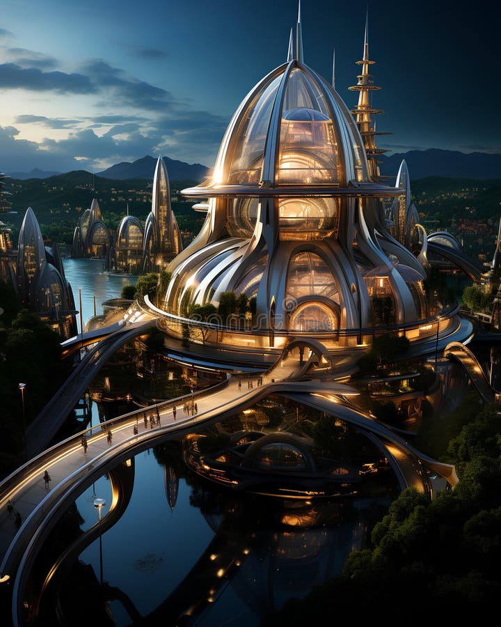 Along a Modern Waterfront, a Futuristic Architecture Cityscape Emerges ...