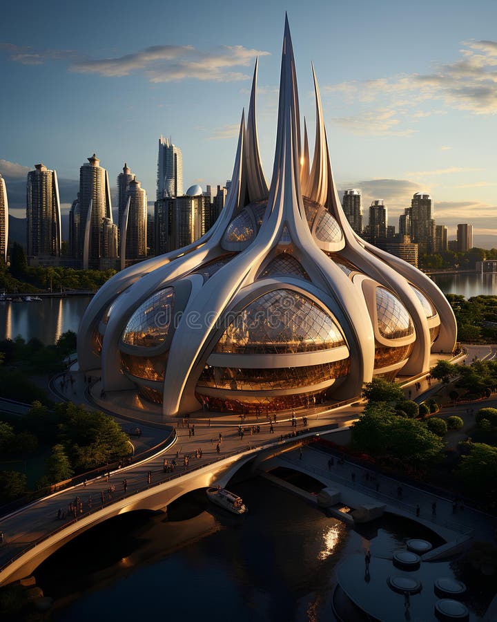 Along a Modern Waterfront, a Futuristic Architecture Cityscape Emerges ...