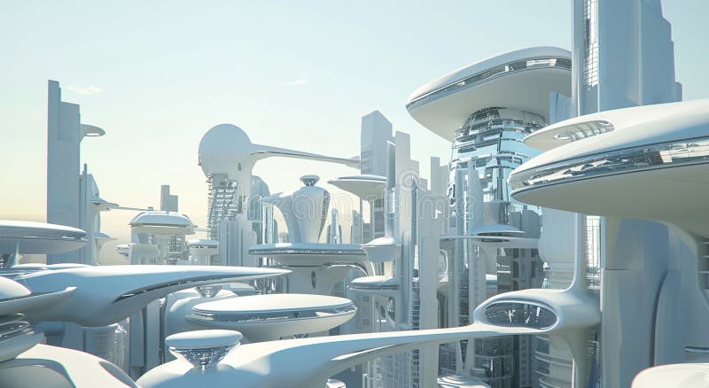 Futuristic Cityscape Creative Concept Skyline Exterior. Generative Ai ...