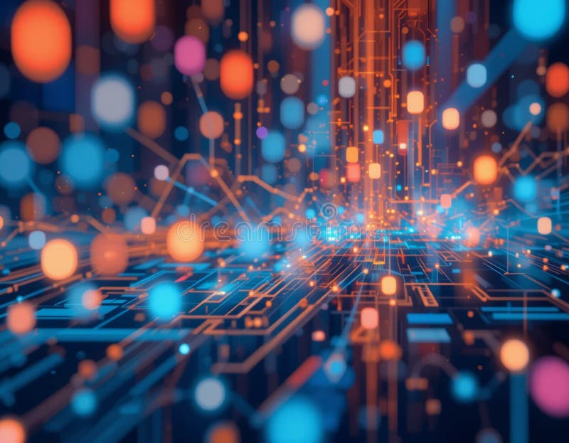 A Futuristic Cityscape at Dusk with a Sleek, Abstract Vector Pattern ...