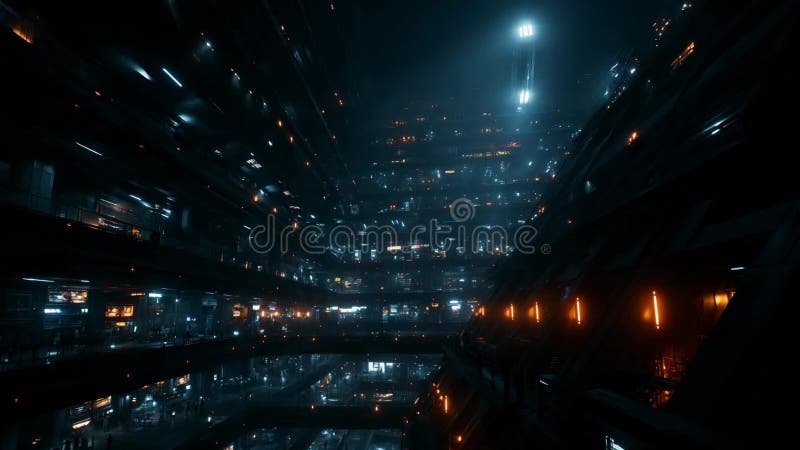 Futuristic Cityscape of the Future with Glowing Lights and Towering ...