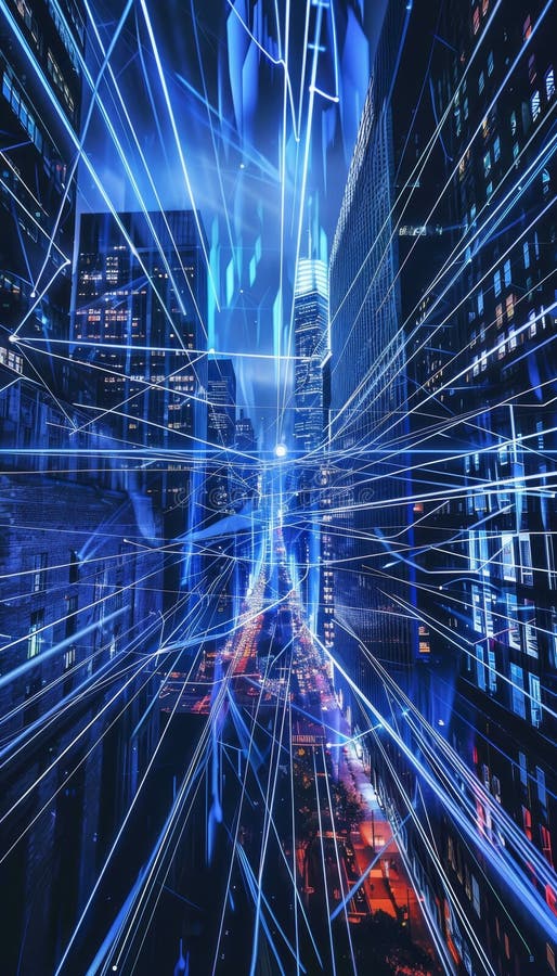 Futuristic Cityscape a Glowing Vision of Smart Technologies and Urban ...