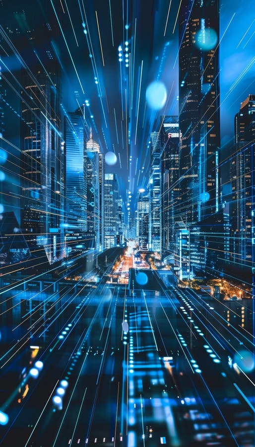 Futuristic Cityscape a Glowing Vision of Smart Technology Integration ...