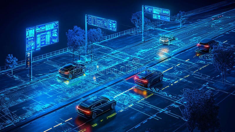 Smart transportation stock illustration. Illustration of driverless ...