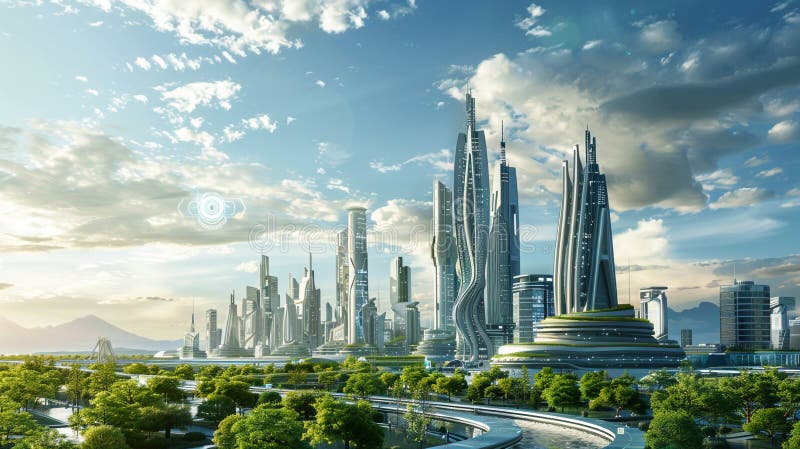 A Futuristic Cityscape with Innovative Skyscrapers and Advanced ...