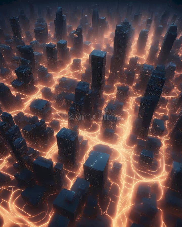 Futuristic Cityscape of Interconnected Blockchains Stock Illustration ... Futuristic Cityscape of Interconnected Blockchains Stock Illustration ...