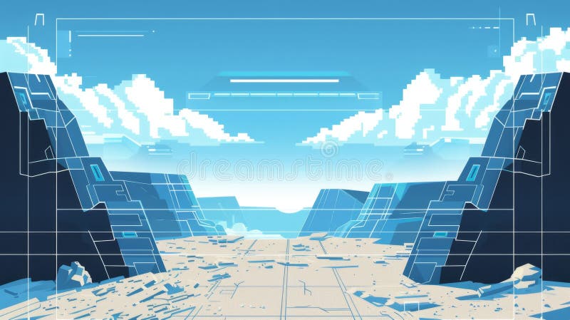 Futuristic Cityscape in Monochromatic Blue with High-Tech Architecture ...