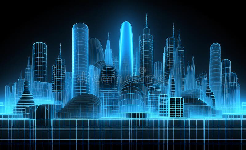 Futuristic Cityscape with Neon Lights and Advanced Technology, a Modern ...