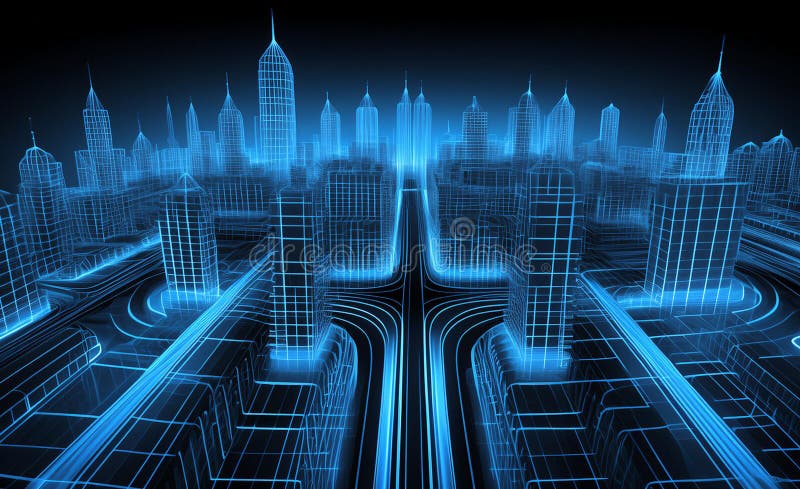 Futuristic Cityscape with Neon Lights and Advanced Technology, a Modern ...