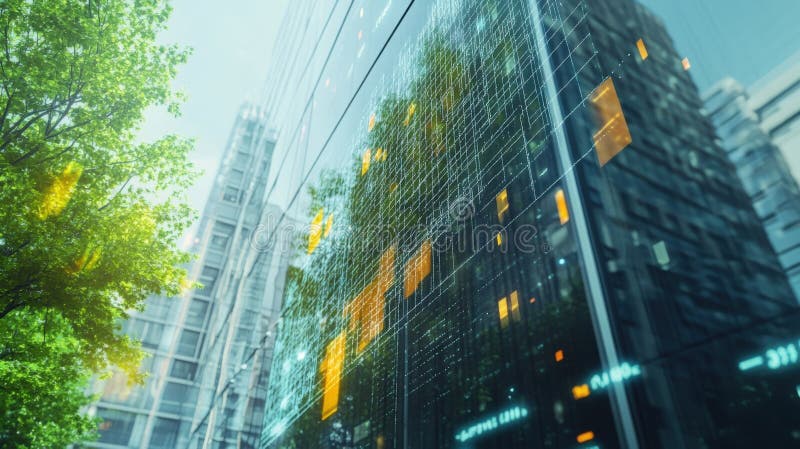 Smart City Connecting Buildings and Trees Using Iot Technology Stock ...