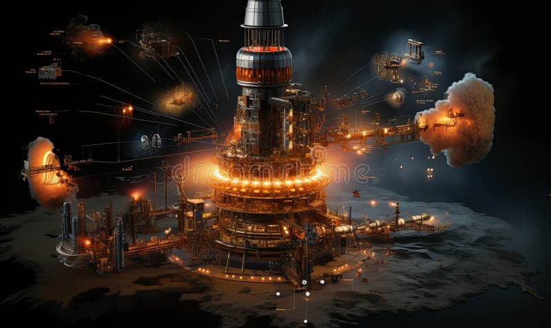 Futuristic Cityscape with Skyscrapers and Hovering Vehicles Stock Image ...