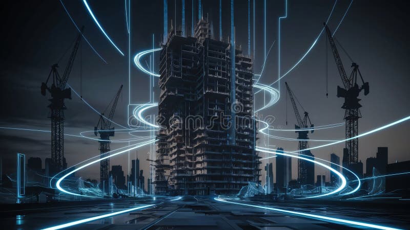 Futuristic Cityscape, Smart Construction High Quality Image Stock ...