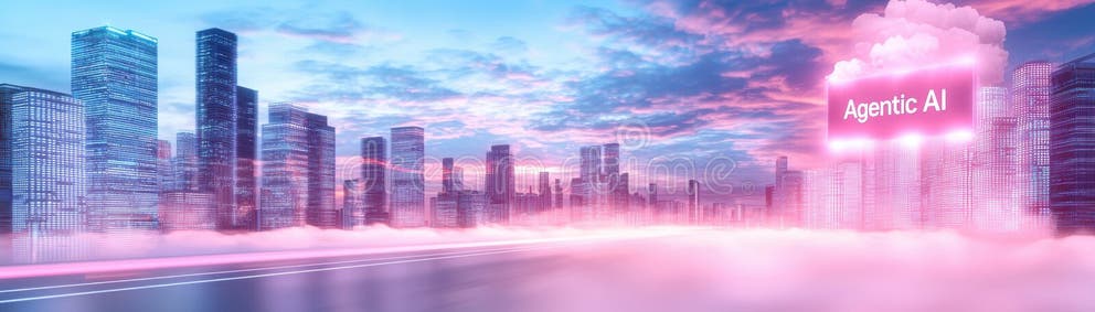 Futuristic Cityscape with Vibrant Colors and Advanced Technology, Showcasing Hyper Connected ...