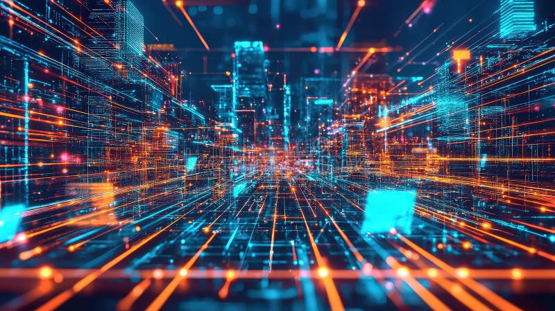 Futuristic Cityscape Visualization Urban Environment Digital Art ...