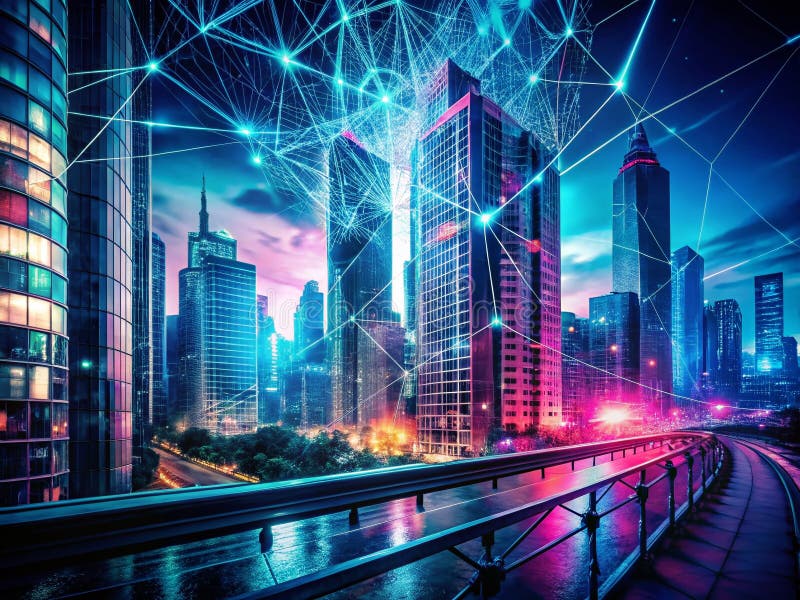 Futuristic Cityscape a Web Design Development Concept for Urban ...