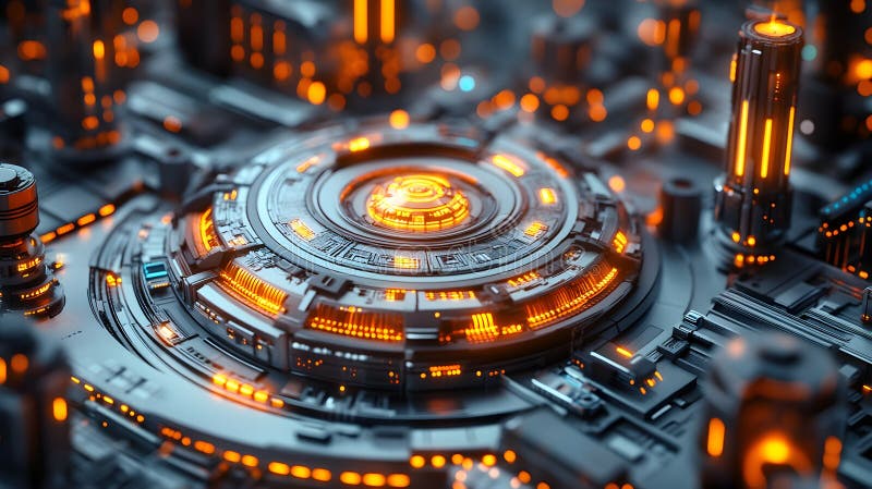 Futuristic AI-Generated Tech Stock Photo - Image of advanced, fiction ...