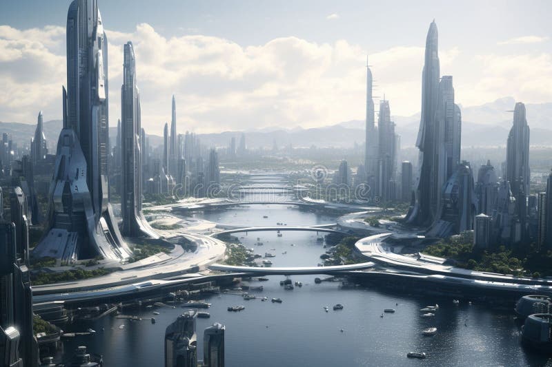 Futuristic Cityscapes Symbolizing the Evolving Stock Photo - Image of ...