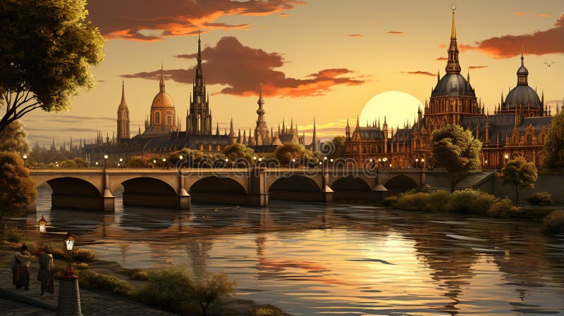 A futuristic Cityworld stock illustration. Illustration of travel ...