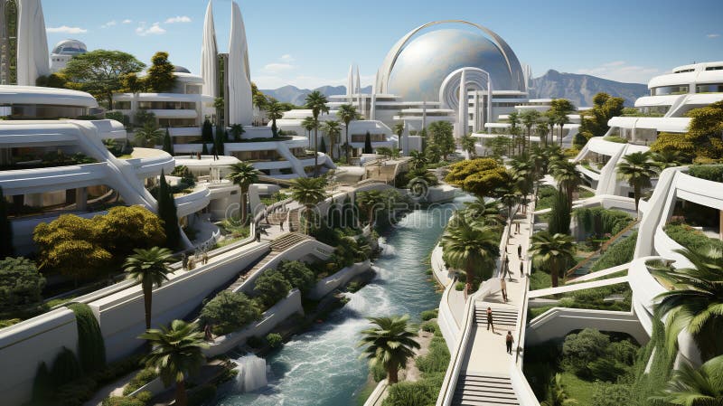 A futuristic Cityworld stock illustration. Illustration of cityworld ...