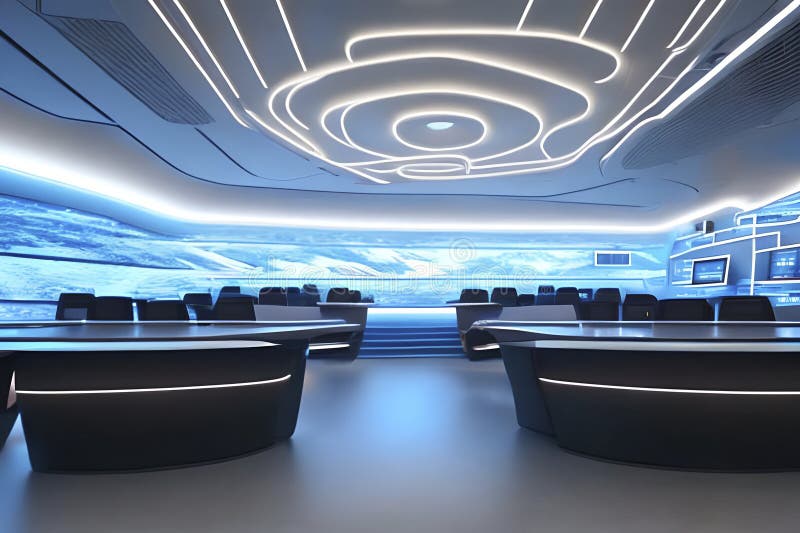 Futuristic Classroom Concept in School Stock Illustration ...