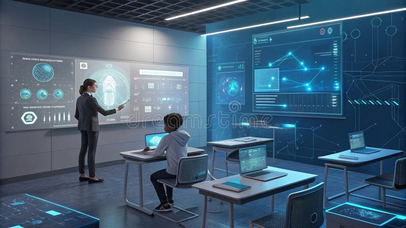 Classroom Future Technology Teacher Student Learning Digital Education School Teaching ...