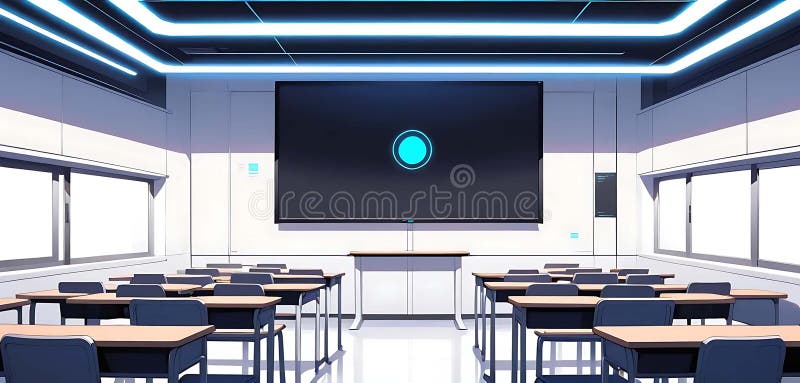 Futuristic Classroom: Modern Education Space Stock Illustration ...