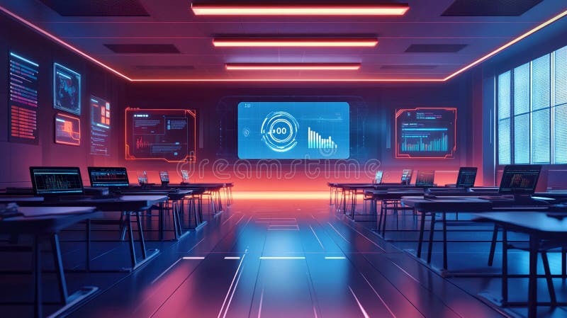 Futuristic Classroom: Smart Learning & IoT Revolution. Interactive ...