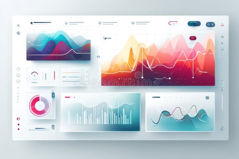 Futuristic Clean Interface Dashboard Showcasing Advanced Charts with a Soft Blur Effect for an ...
