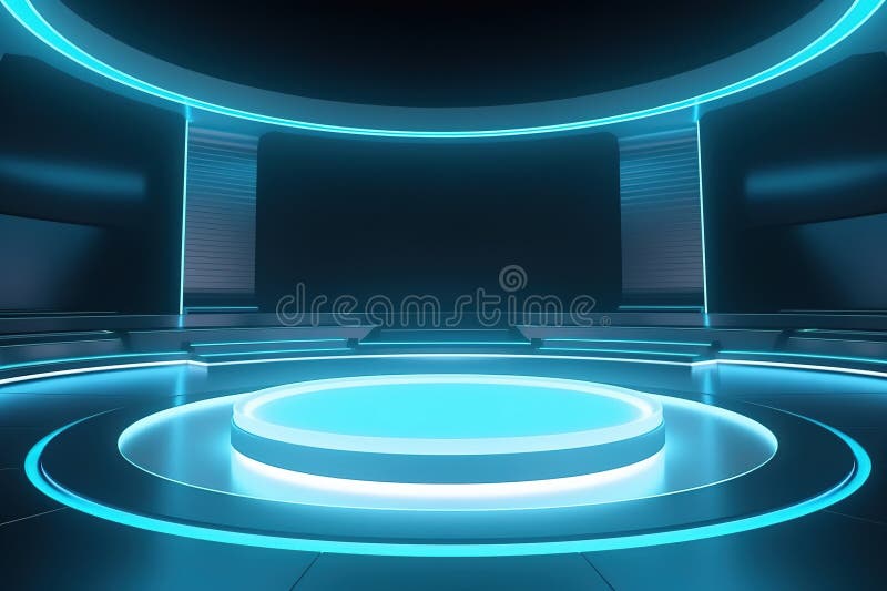 Futuristic and Clean Stage Blank Center Background Stock Illustration ...