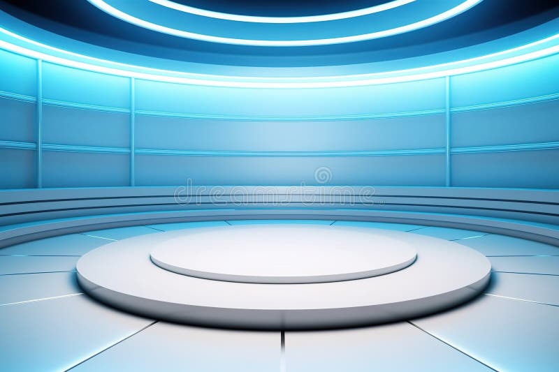 Futuristic and Clean Stage Blank Center Background Stock Illustration ...