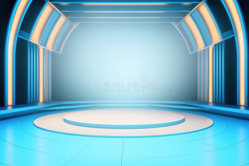 Futuristic and Clean Stage Blank Center Background Stock Photo - Image ...