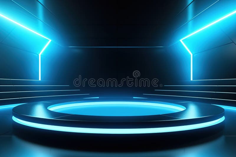 Futuristic and Clean Stage Blank Center Background Stock Illustration ...